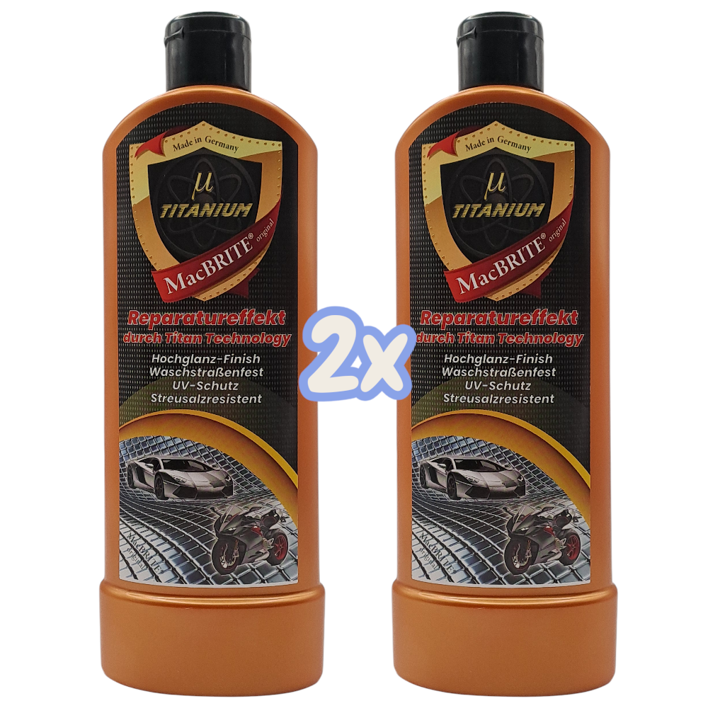 MacBRITE µ TITANIUM Autopolitur Hochglanz-Politur 2 x 500ml / 2er Set